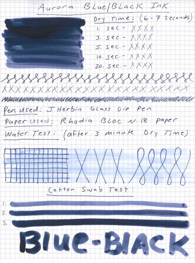 Aurora Blue Black Ink Review - Pen Chalet