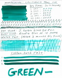 Monteverde California Teal Ink Review & Giveaway! - Pen Chalet