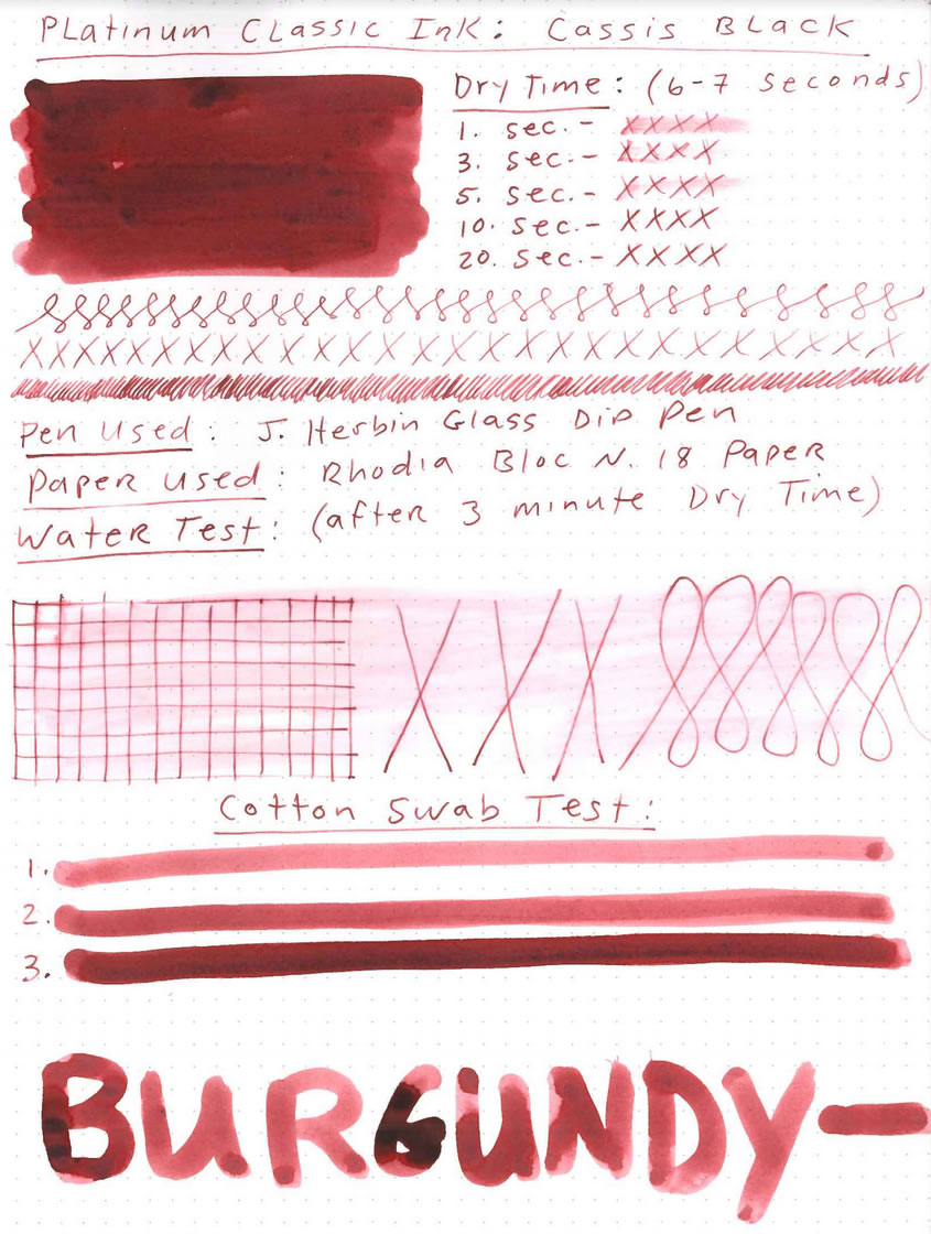 Platinum Cassis Black Ink Review & Giveaway! - Pen Chalet
