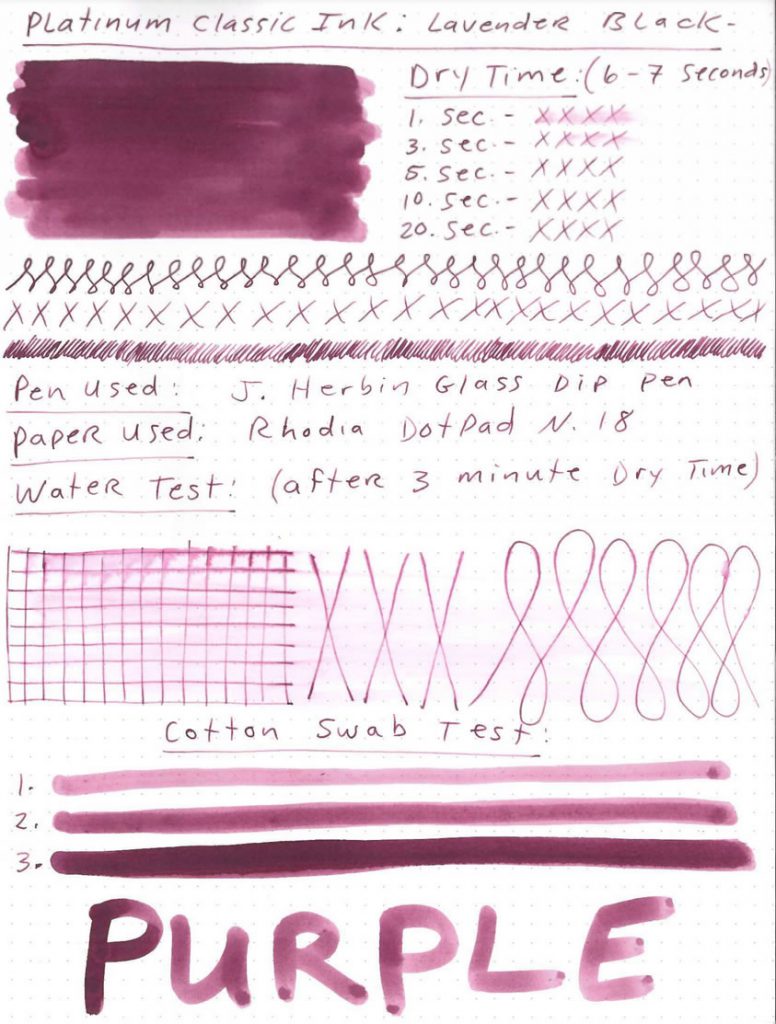Platinum Lavender Black Ink Review & Giveaway! - Pen Chalet