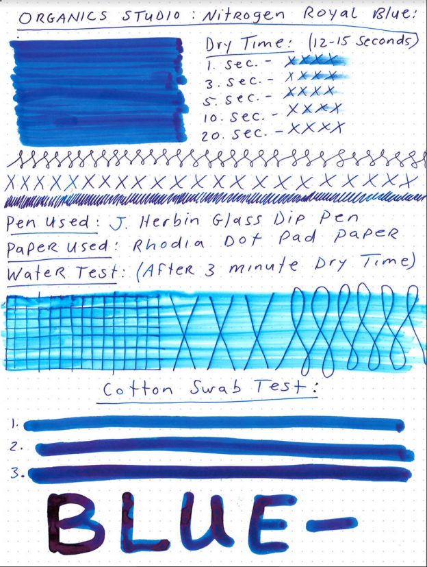 Organics Studio Nitrogen Blue Ink Review & Giveaway! - Pen Chalet