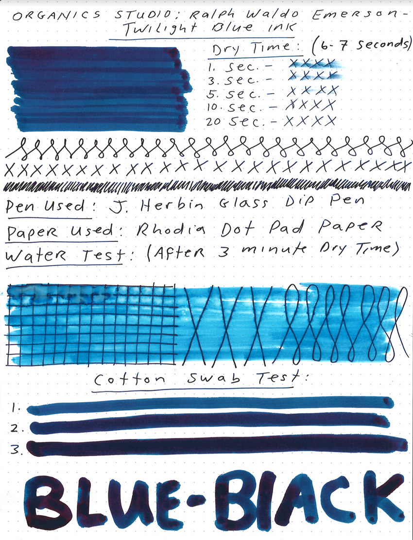Organics Studio Twilight Blue Ink Review & Giveaway! - Pen Chalet