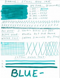 Diamine Steel Blue Ink Review & Giveaway! - Pen Chalet