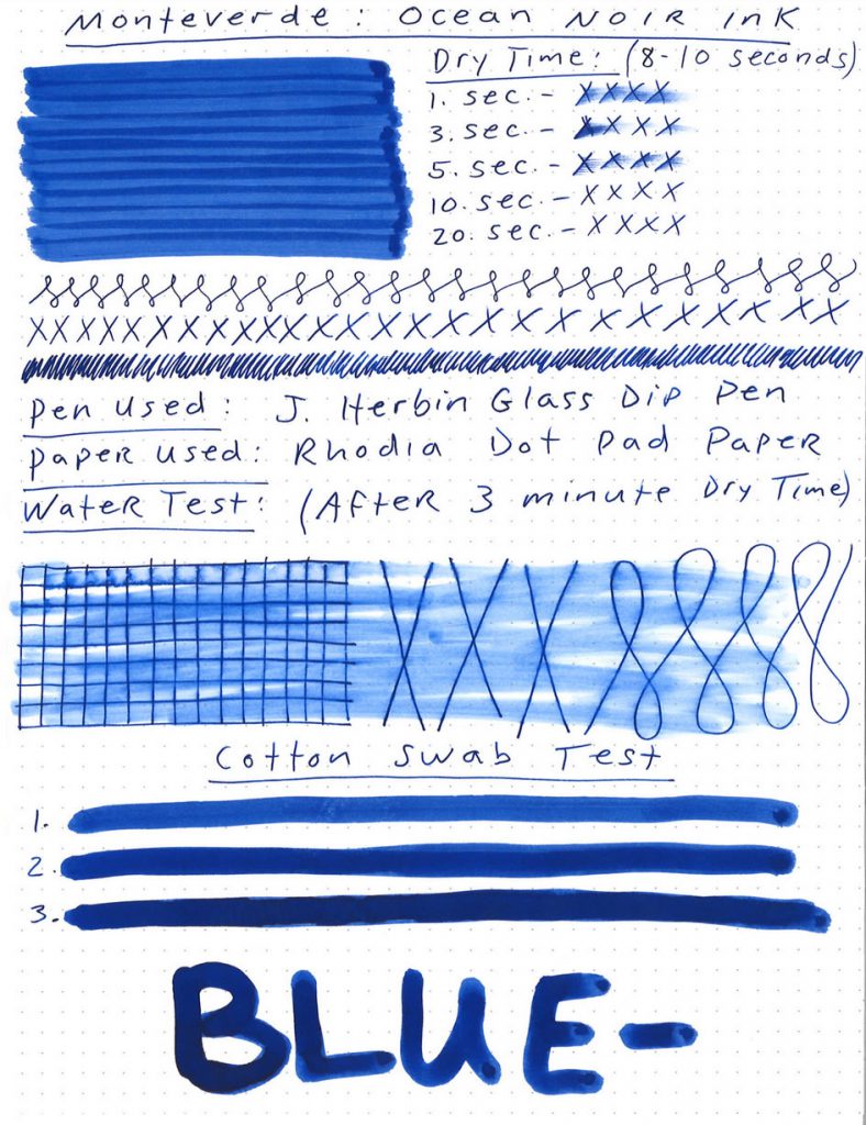 Monteverde Ocean Noir Ink Review & Giveaway! - Pen Chalet