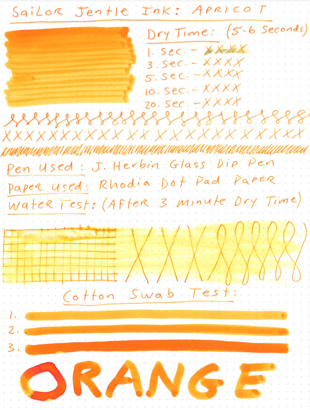 Sailor Jentle Apricot Ink Review & Giveaway! - Pen Chalet