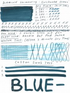Diamine Enchanted Ocean Shimmering Ink Review & Giveaway - Pen Chalet