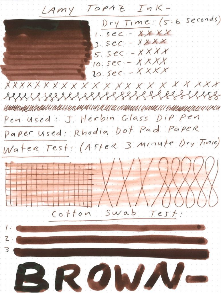 Pen Chalet Ink Review & Giveaway: Lamy Crystal Topaz Ink - Pen Chalet