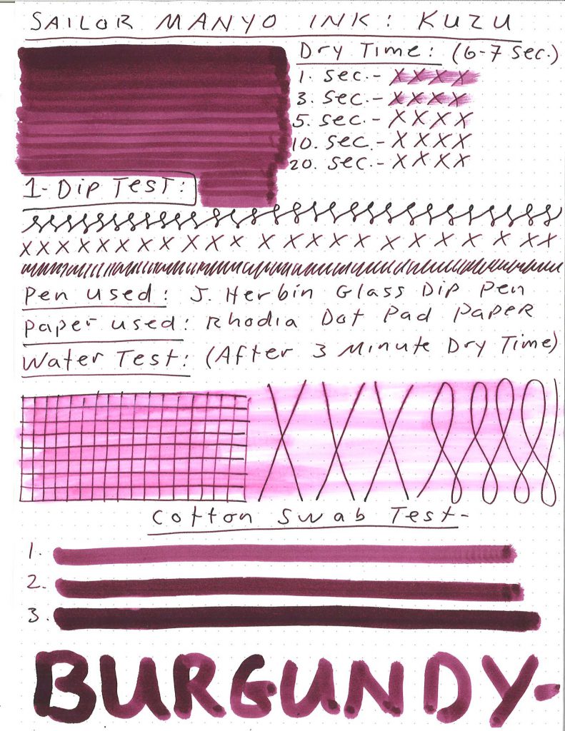 Sailor Manyo Kuzu Ink Review & Giveaway - Pen Chalet