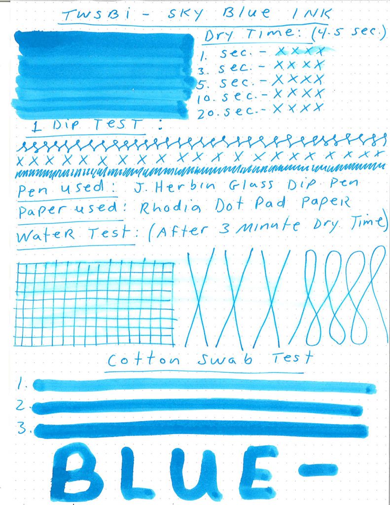 TWSBI Sky Blue Ink Review & Giveaway - Pen Chalet