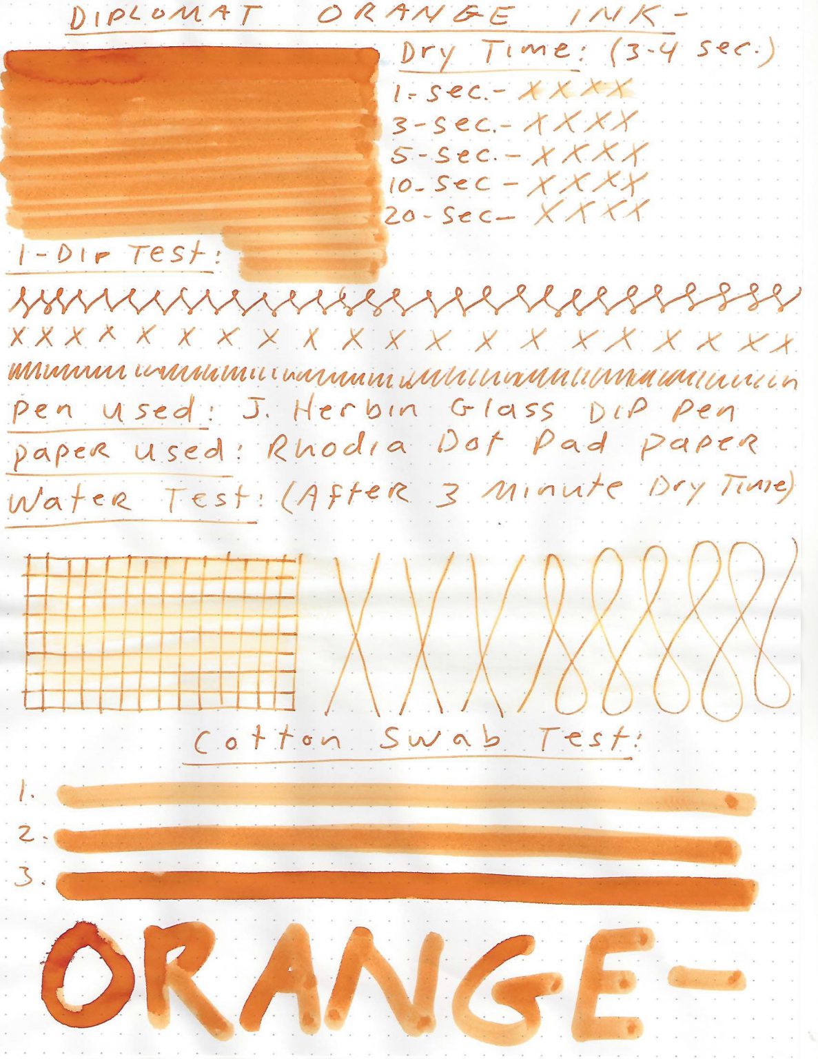 Diplomat Orange Ink Review & Giveaway - Pen Chalet