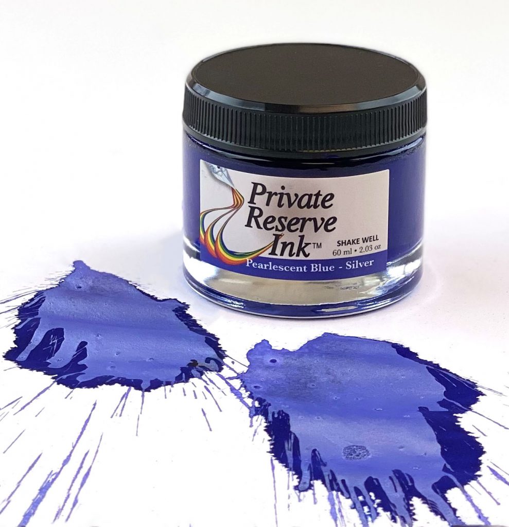Private Reserve Pearlescent Blue-Silver Ink Review & Giveaway - Pen Chalet
