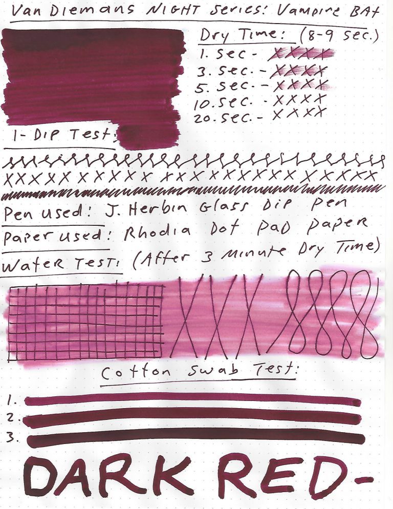 Van Dieman's Night Vampire Bat Ink Review - Pen Chalet