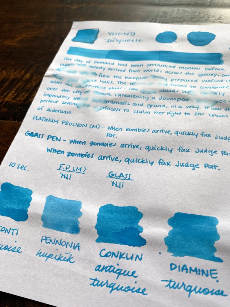Visconti Turquoise Ink Review & Giveaway - Pen Chalet