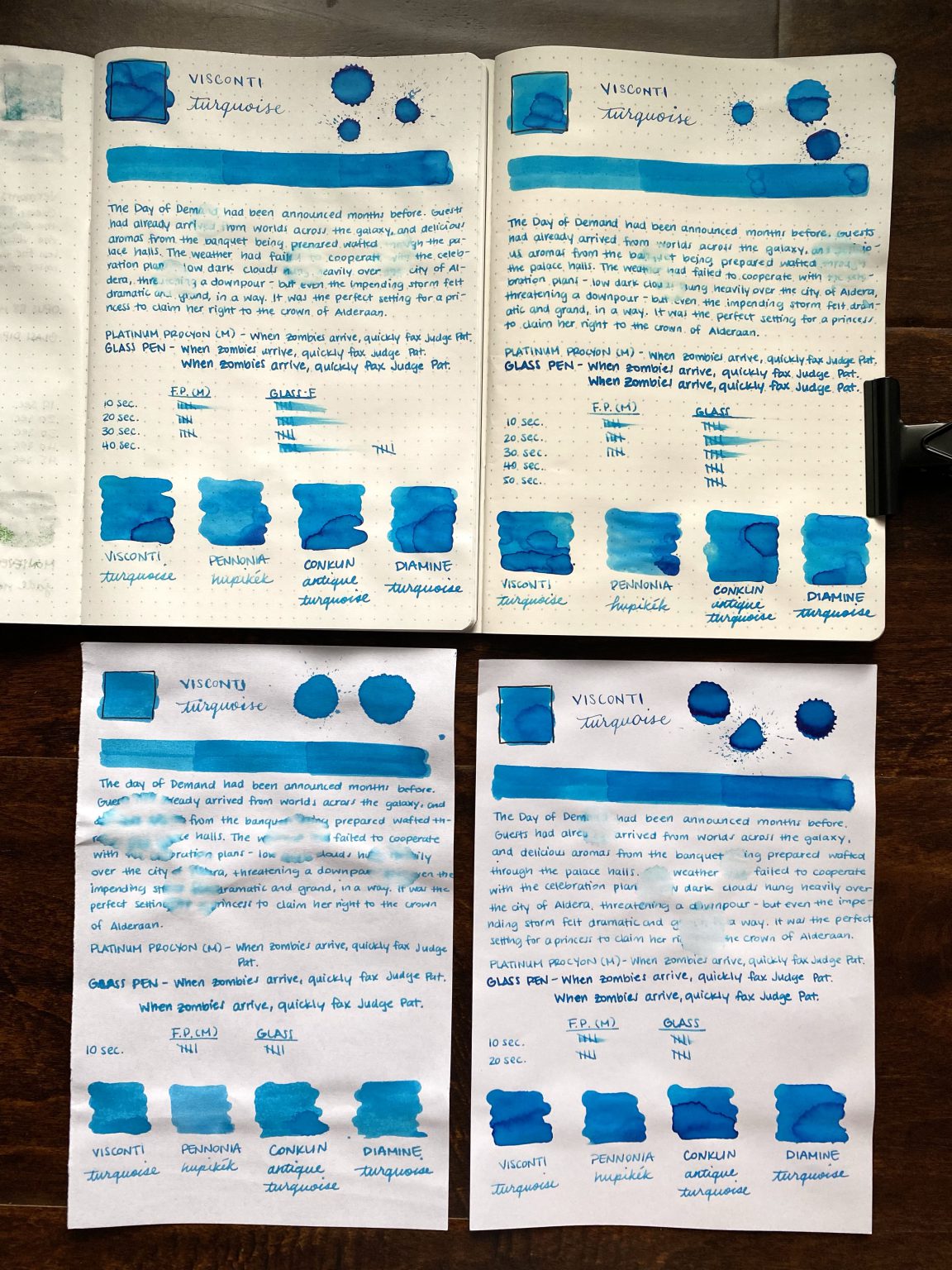 Visconti Turquoise Ink Review & Giveaway - Pen Chalet