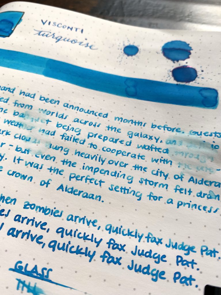 Visconti Turquoise Ink Review & Giveaway - Pen Chalet
