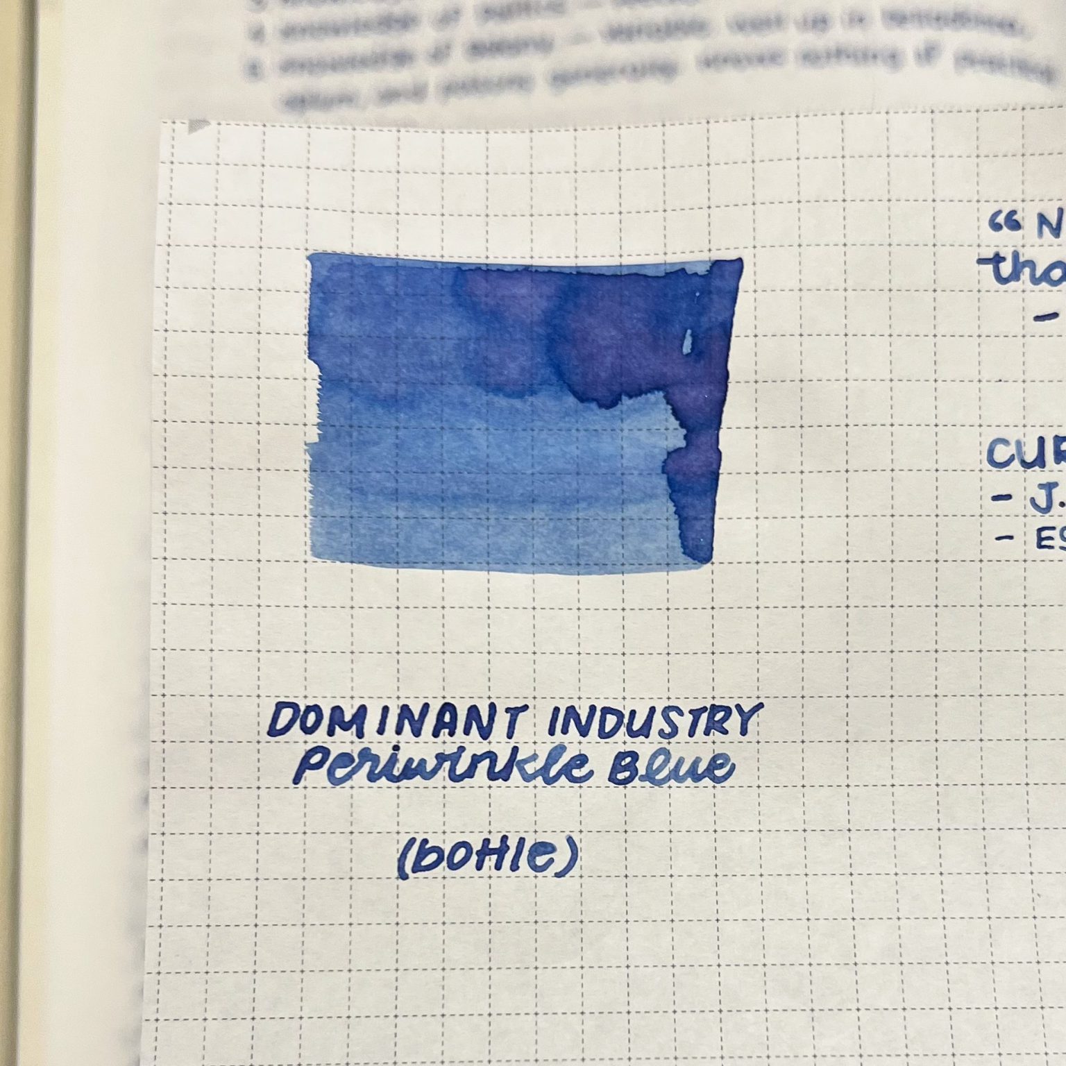 Ink Review: Dominant Industry Autumn Forest & Periwinkle Blue - Pen Chalet