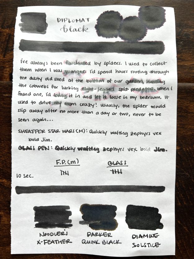 Diplomat Black Ink Review & Giveaway - Pen Chalet