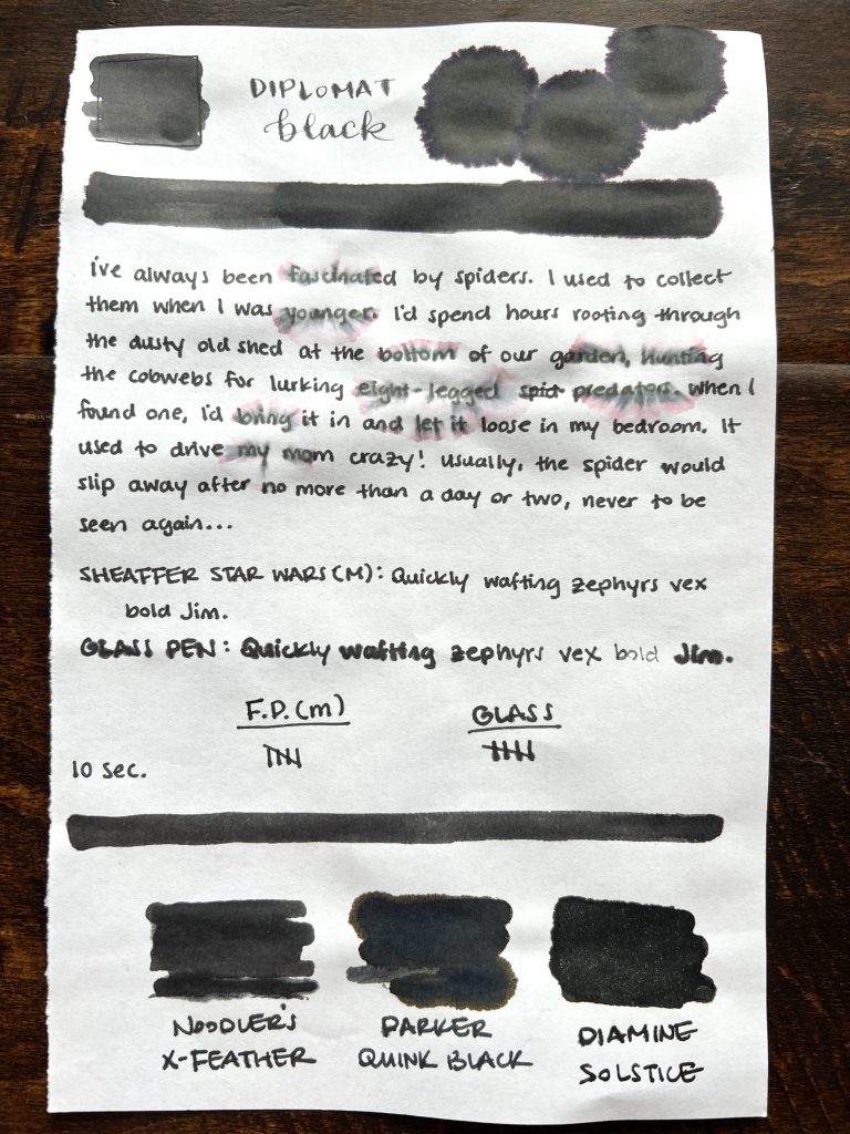 Diplomat Black Ink Review & Giveaway - Pen Chalet