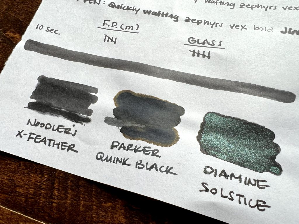 diplomat black ink review copy paper ink comparison - Pen Chalet