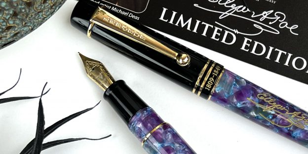 edgar allan poe fountain pen_cap and nib from above - Pen Chalet