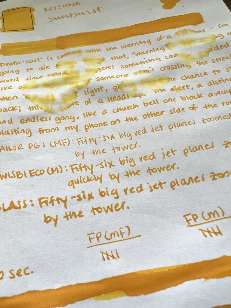 15 krishna sunburst ink review test results on copy paper closeup - Pen ...