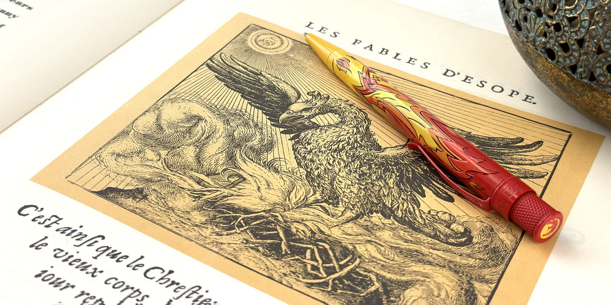 exclusive rise of the phoenix tornado on antique french phoenix fable ...