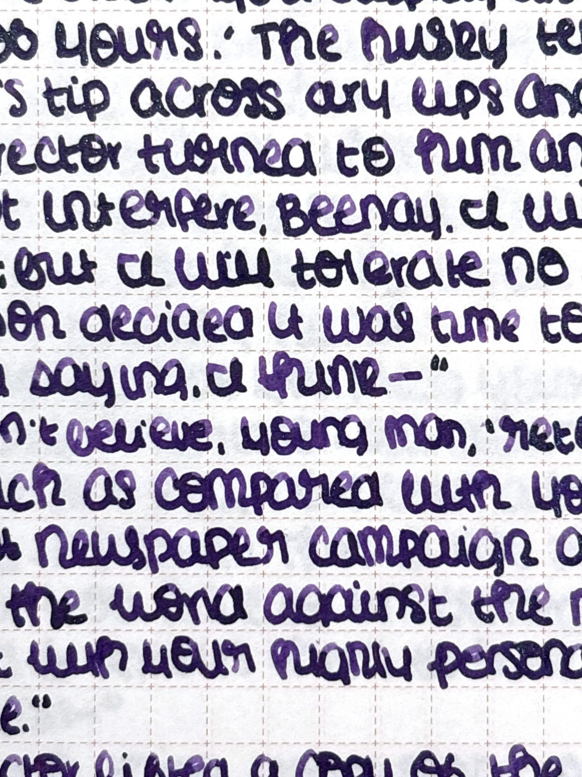 jupiter writing sample closeup - Pen Chalet