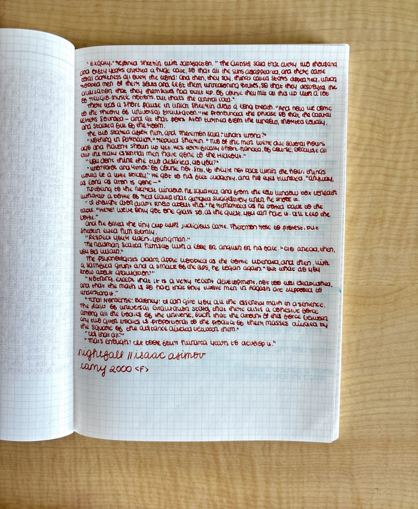 mars writing sample 2 - Pen Chalet