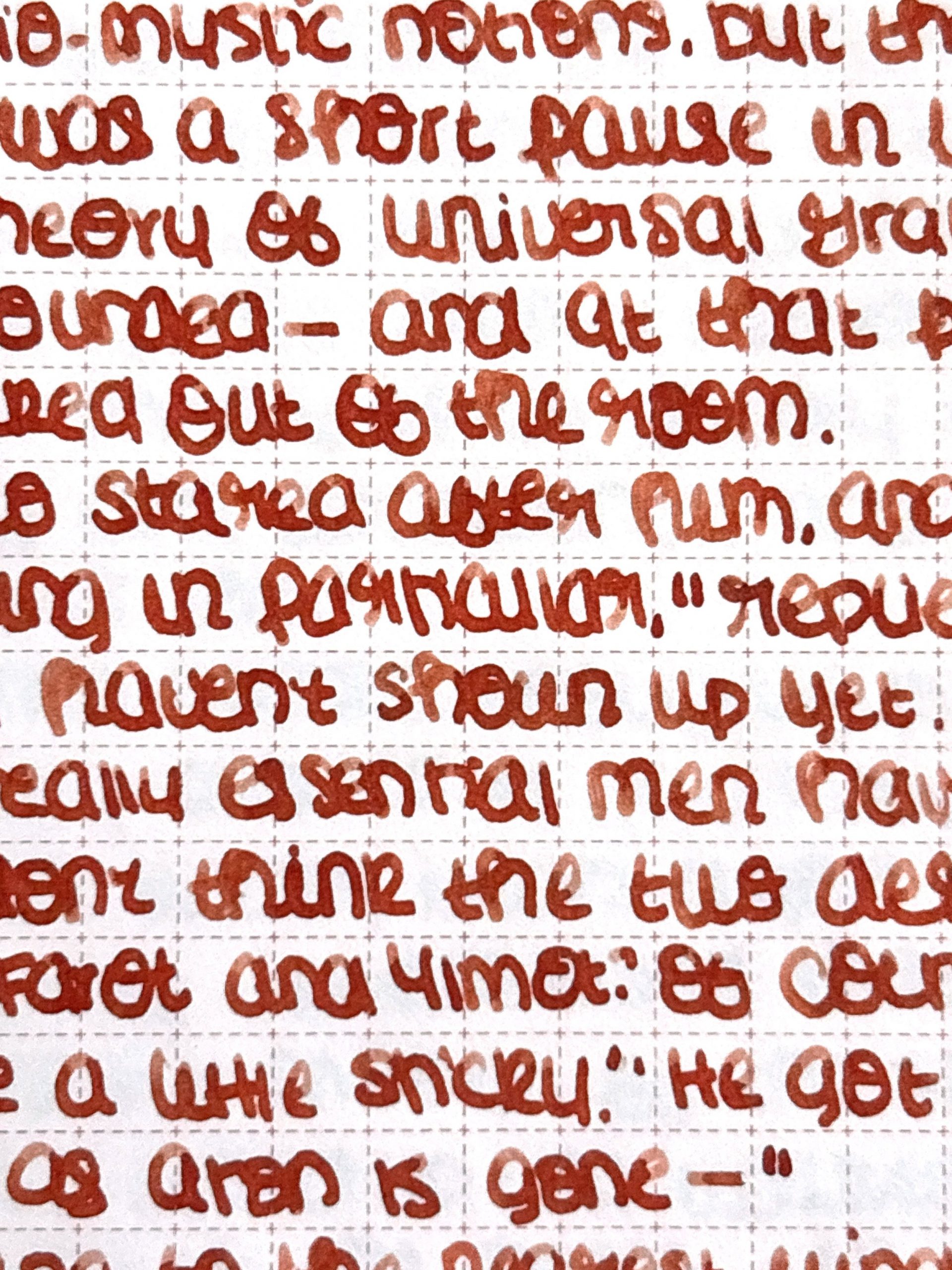 mars writing sample closeup - Pen Chalet
