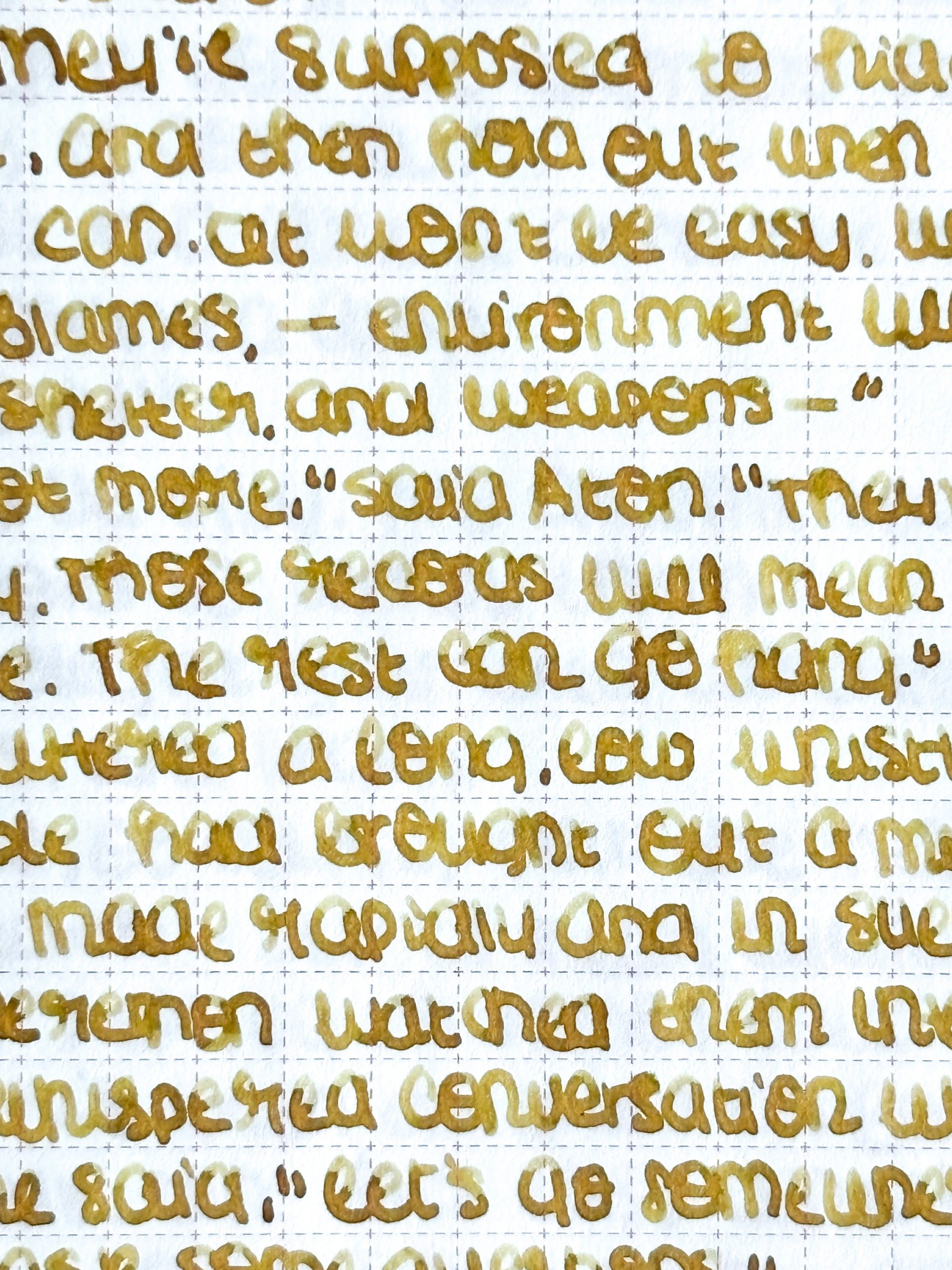 saturn writing sample closeup - Pen Chalet