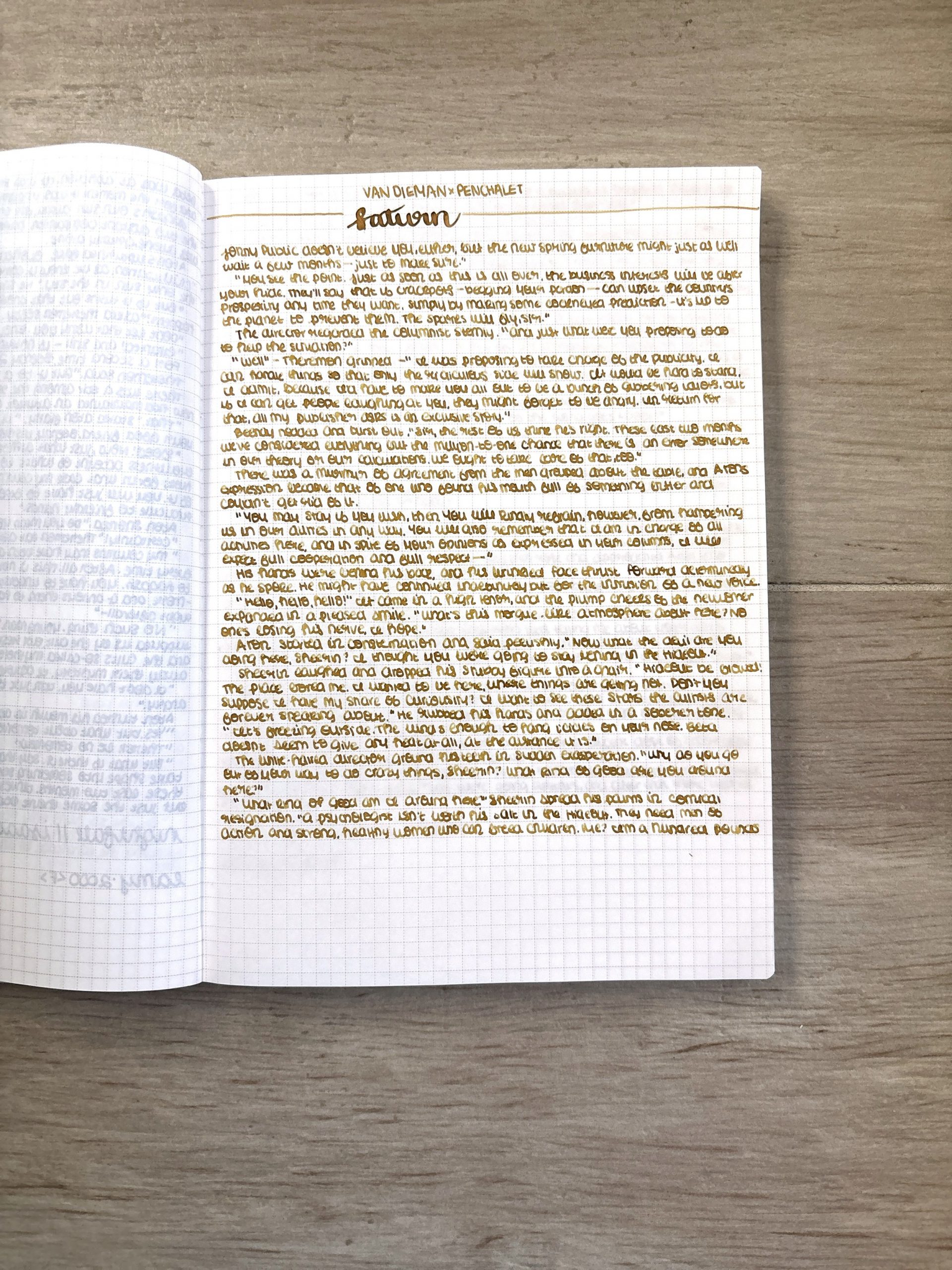 saturn writing sample - Pen Chalet