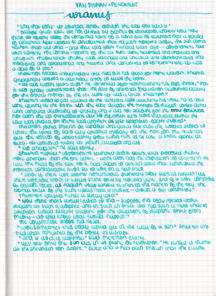 uranus writing sample - Pen Chalet