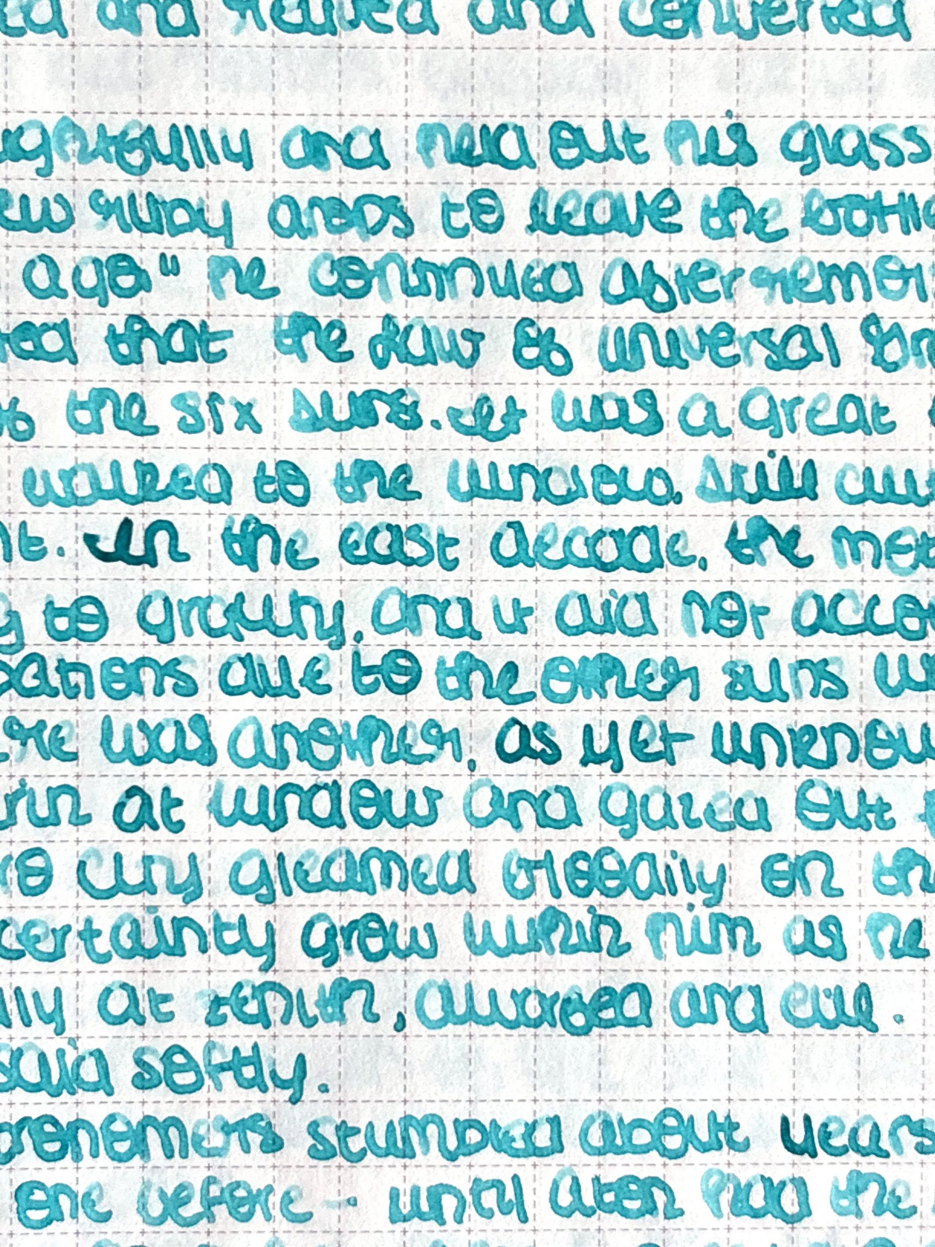 uranus writing sample closeup - Pen Chalet