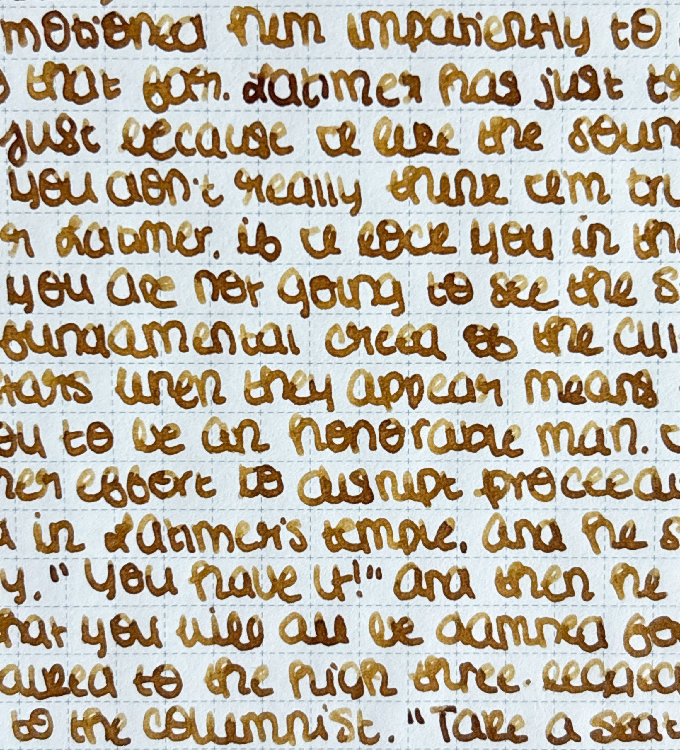 venus writing sample, closeup - Pen Chalet