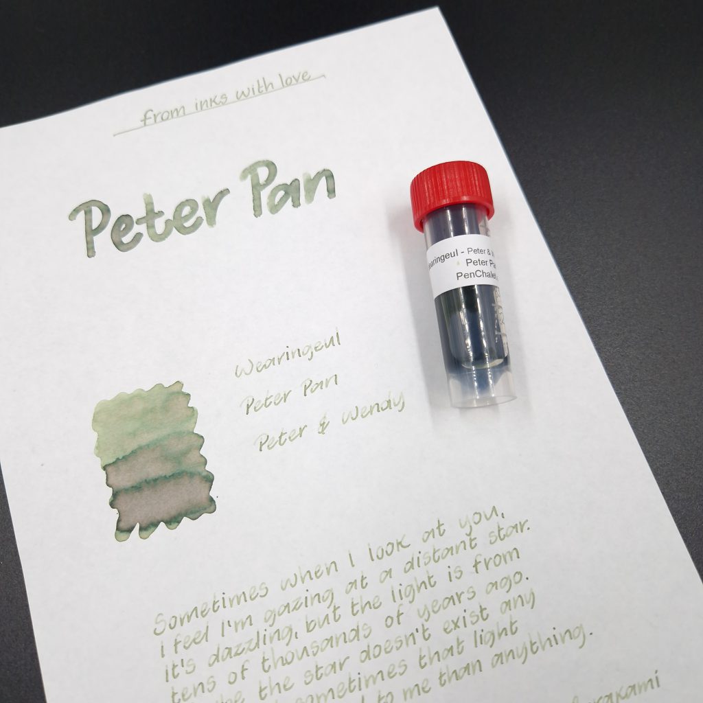 Wearingeul Peter Pan Ink Review: Swatches and Writing Samples - Pen Chalet
