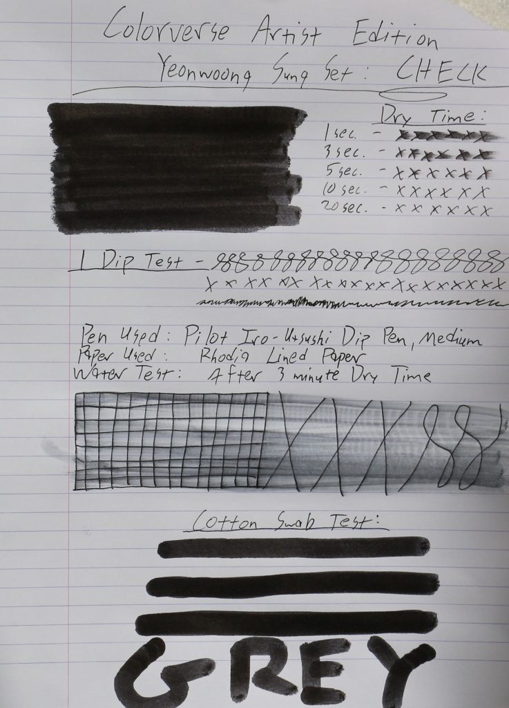 Colorverse Check Ink Review: Artist Edit. Yeonwoong Sung Set - Pen Chalet