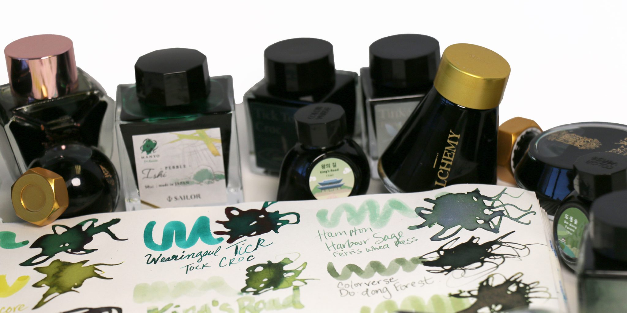 Green Ink Comparison: New Green Inks Side-by-Side - Pen Chalet