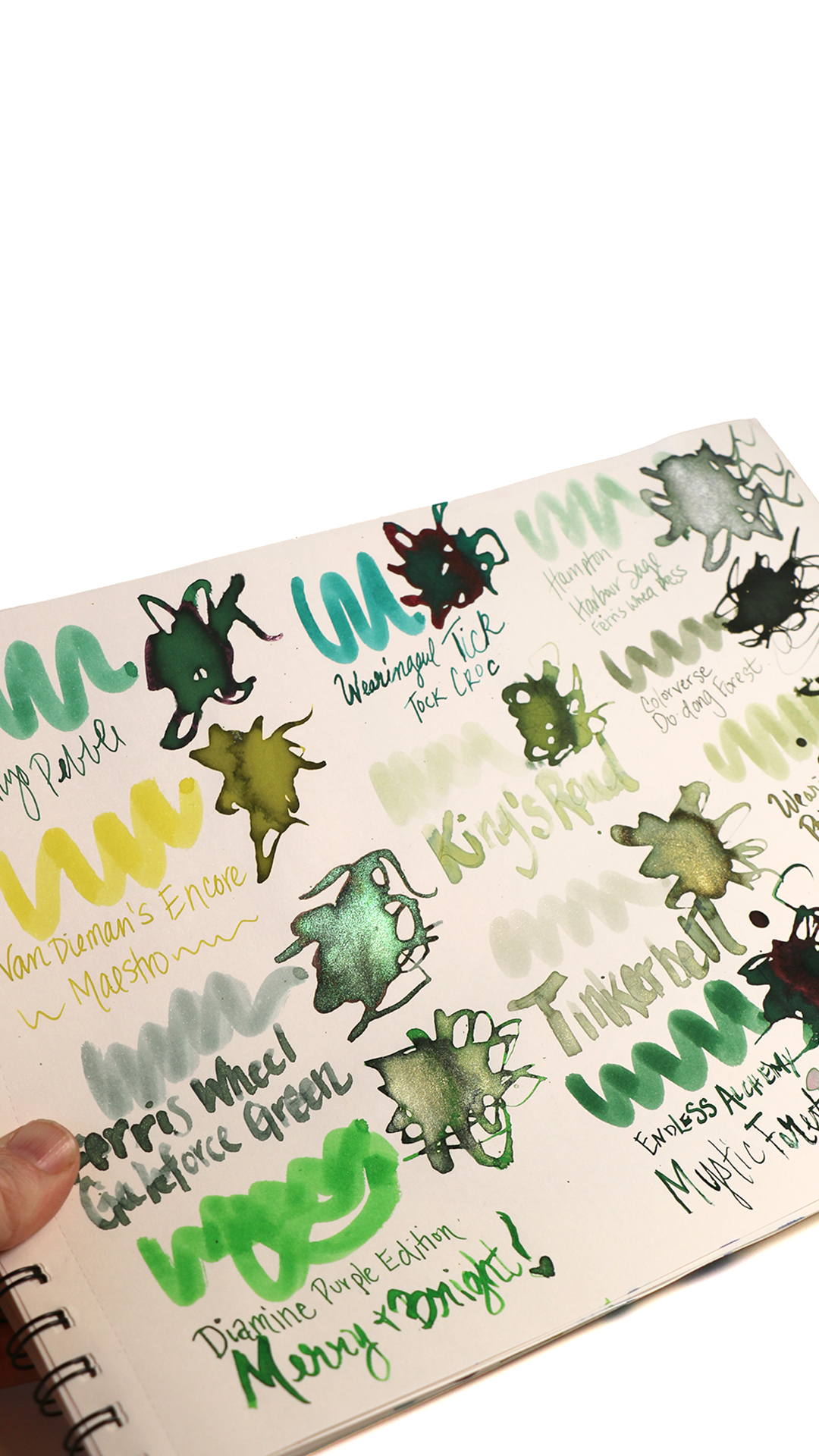 12 New Green Fountain Pen Inks Compared Side by Side | Pen Chalet