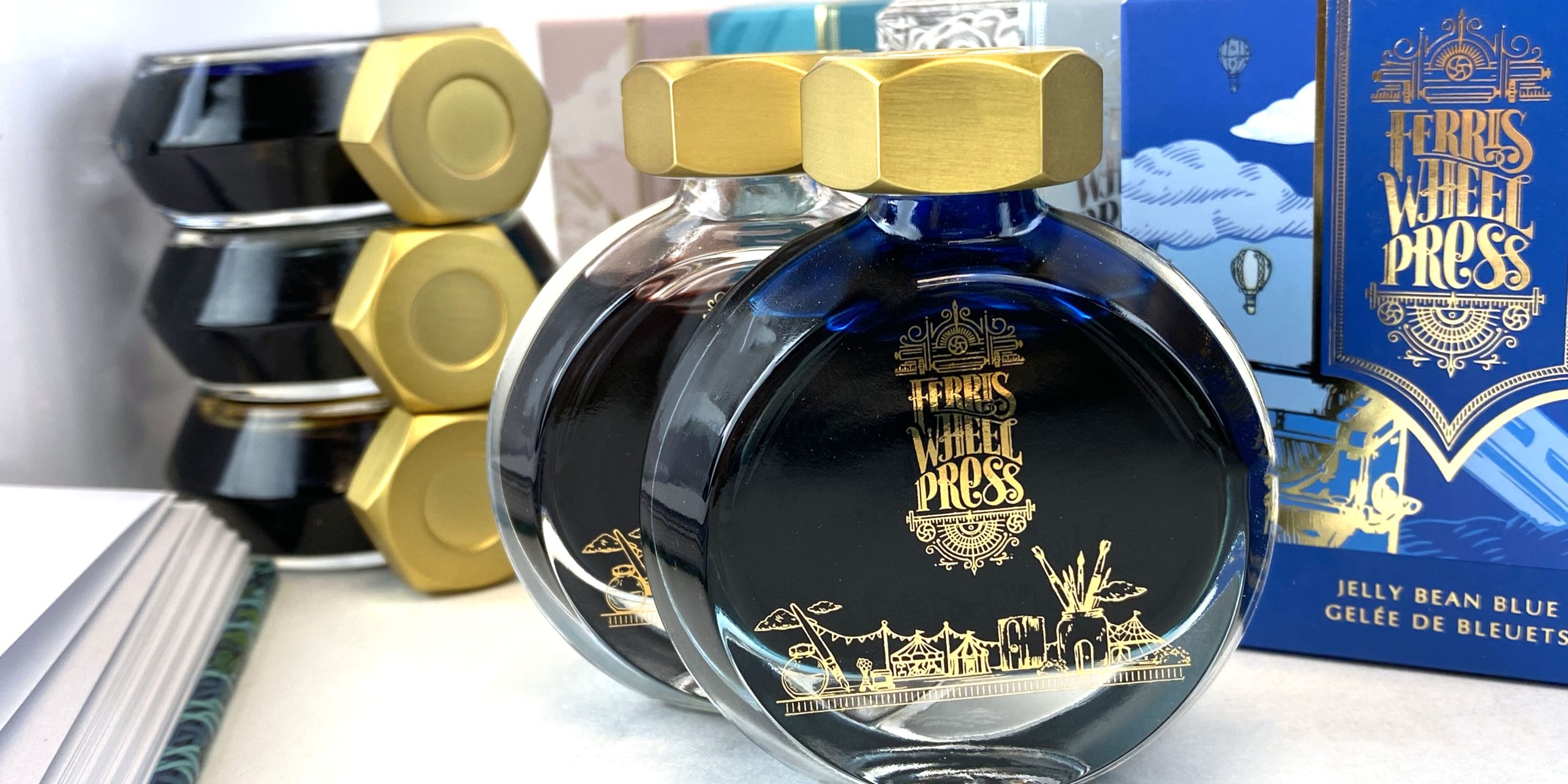 38ml ink bottles stacked and standing + boxes - Pen Chalet