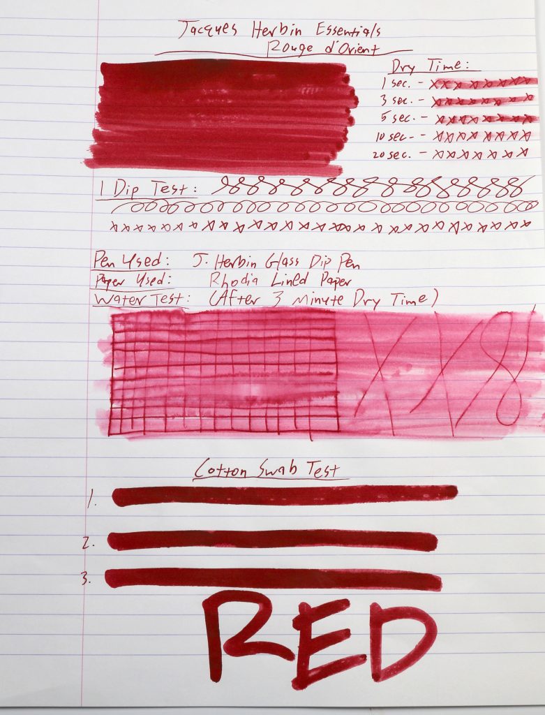 J. Herbin Rouge d'Orient Ink Review: A Deep, Dark Red Ink | Pen Chalet